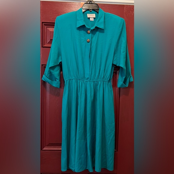 Von Bramlett | Dresses | Vintage Von Bramlett Teal Dress | Poshmark